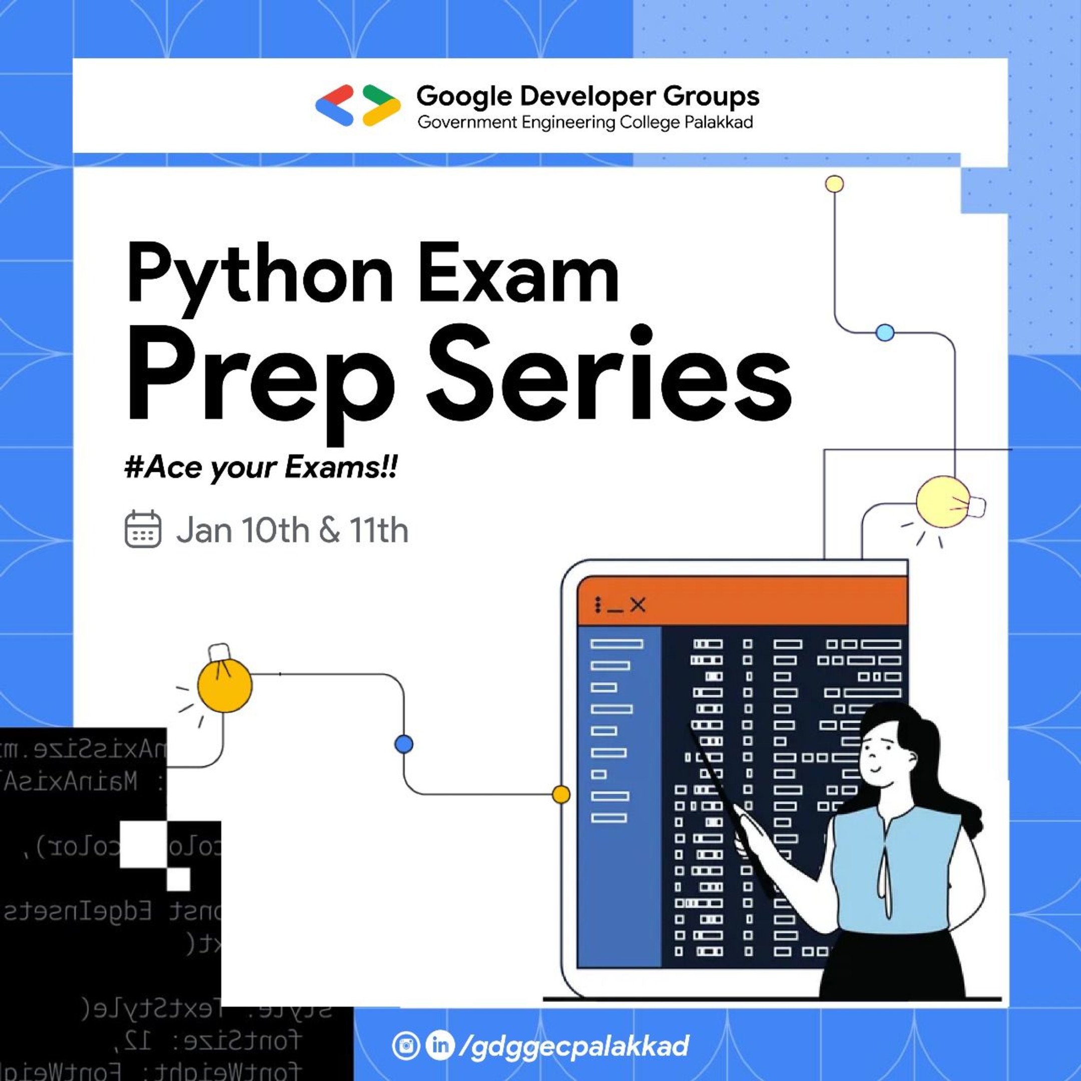 See Python Exam Prep Series at Google Developer Groups GDG on Campus Government Engineering ...